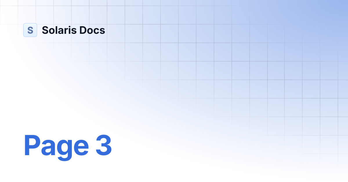 Page 3 | Solaris Docs