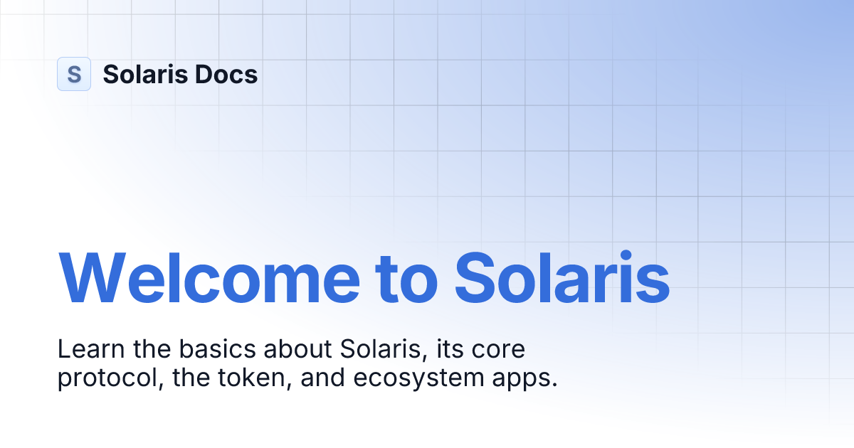 Welcome to Solaris | Solaris Docs